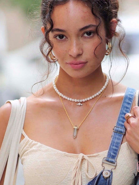 Angel pearl necklace store
