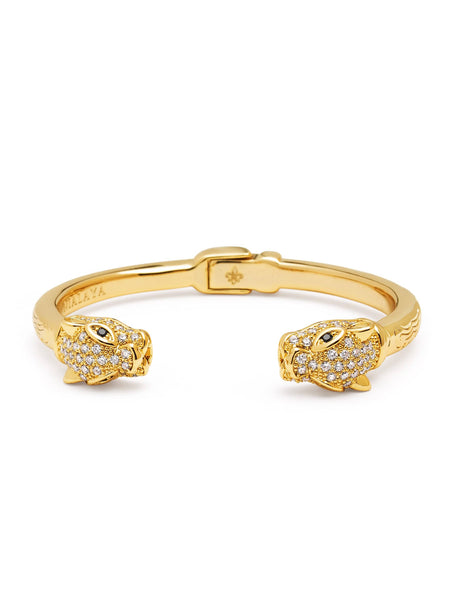 Men's Gold CZ Panther Bangle – Nialaya