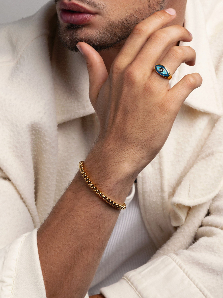 Men's Chain Bracelets, Nialaya Gold, Silver, Figaro, Link & Hand Chains