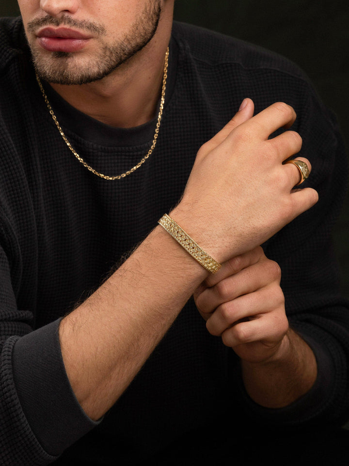 Men's Chain Bracelets, Nialaya Gold, Silver, Figaro, Link & Hand Chains
