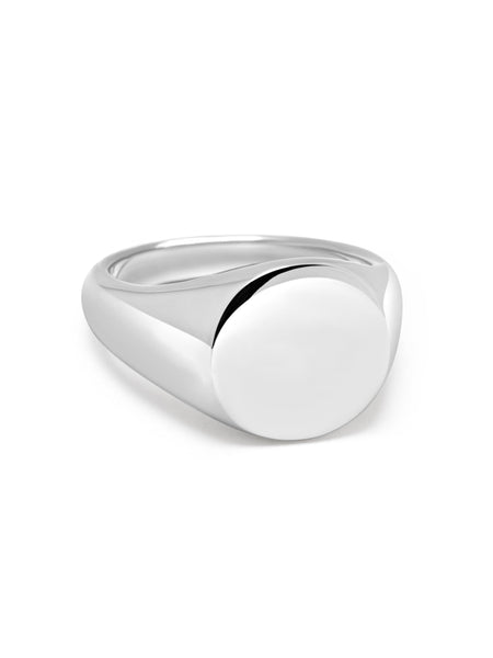 Men's Circular Sterling Silver Signet Ring – Nialaya