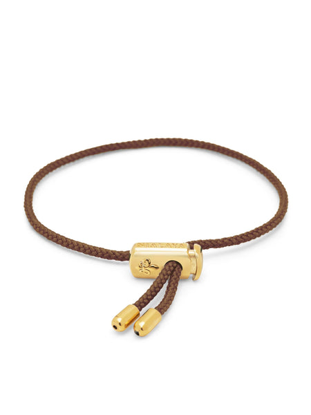 Men's Brown String Bracelet with Adjustable Gold Lock – Nialaya