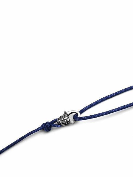 Navy Wrap-Around String Bracelet with Sterling Silver Lock – Nialaya
